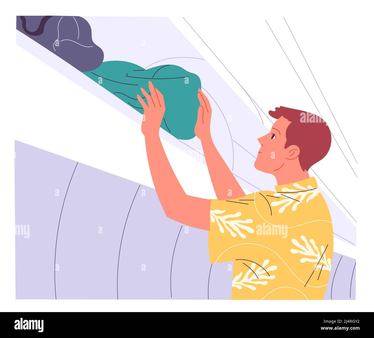 Plane overhead locker Stock Vector Images - Alamy