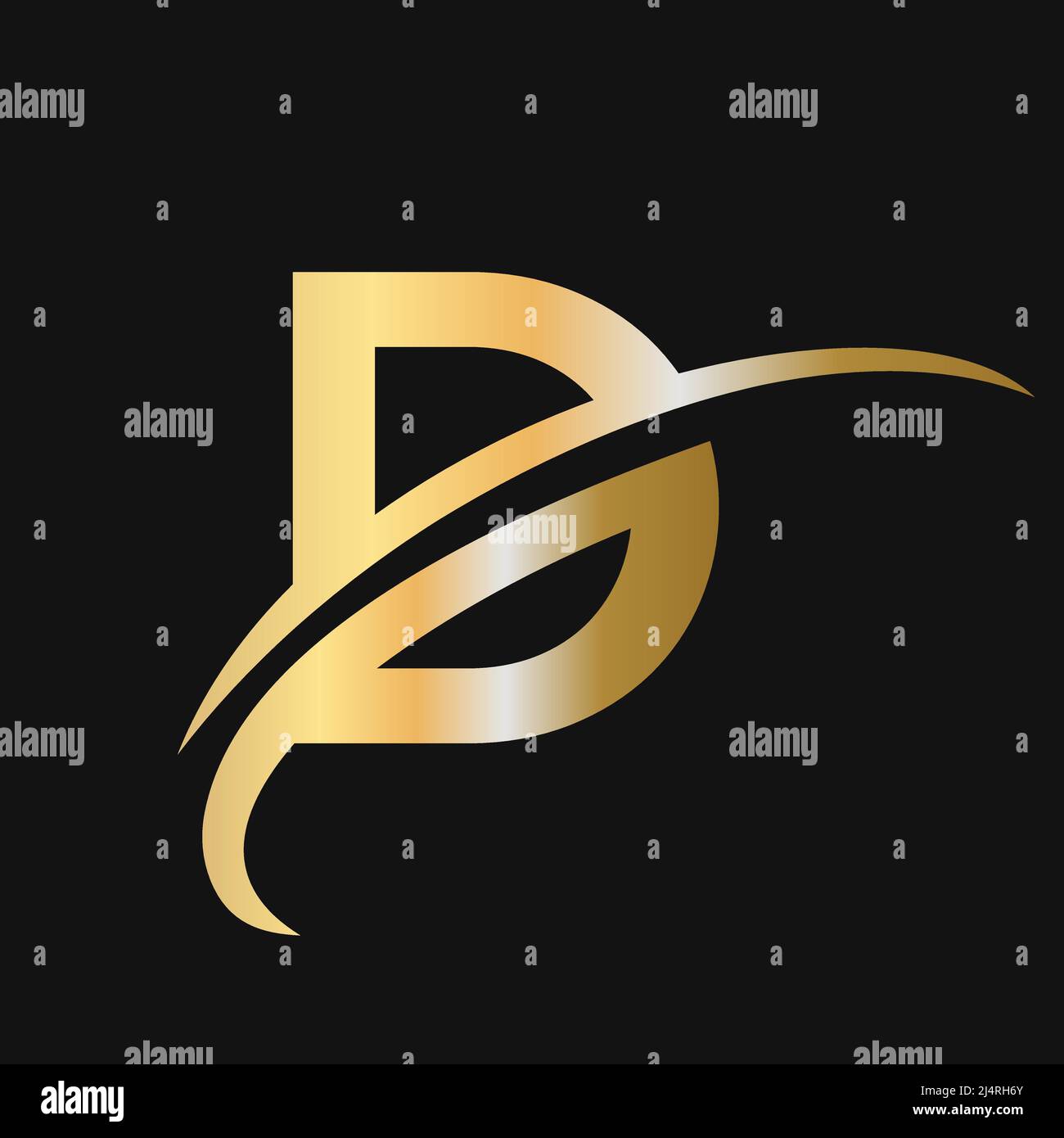 Initial letter D logo design with swoosh sign. D logotype based ...