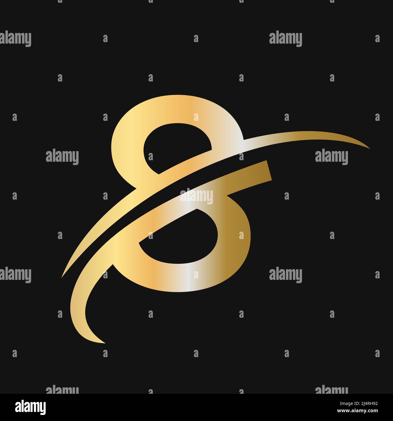 Initial letter 8 logo design with swoosh sign. 8 logotype based ...