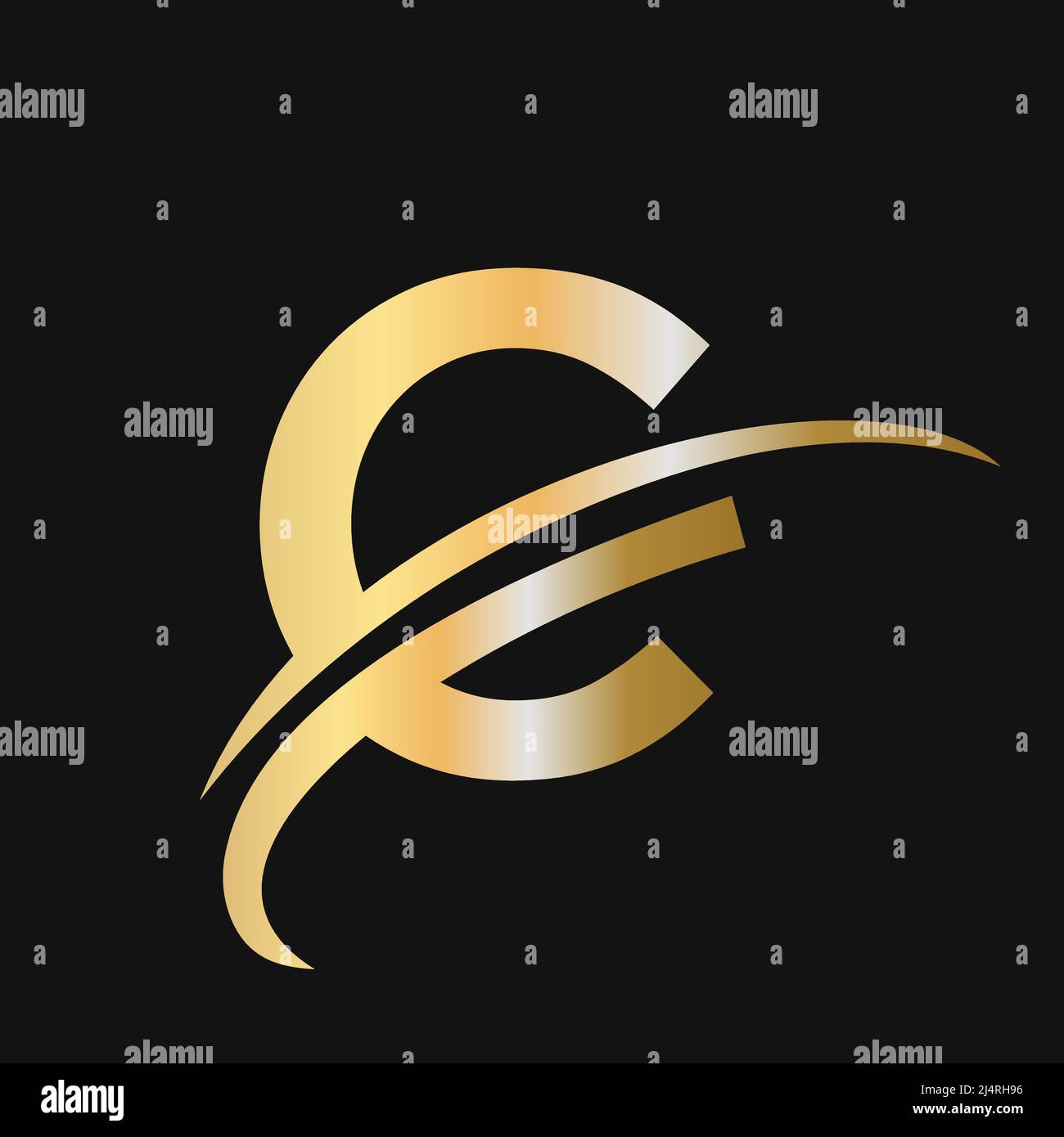 Initial letter C logo design with swoosh sign. C logotype based ...