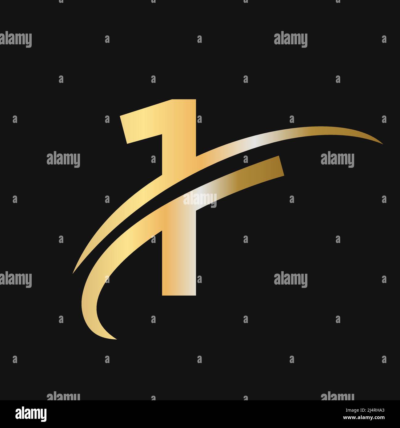 Initial letter 1 logo design with swoosh sign. 1 logotype based ...