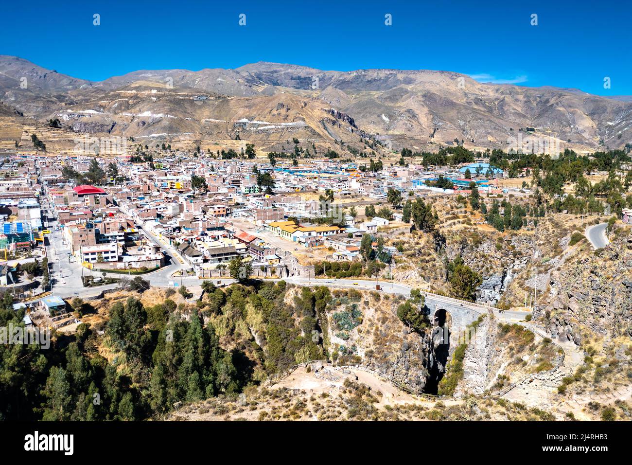 Cityscape of Chivay town in Peru Stock Photo - Alamy