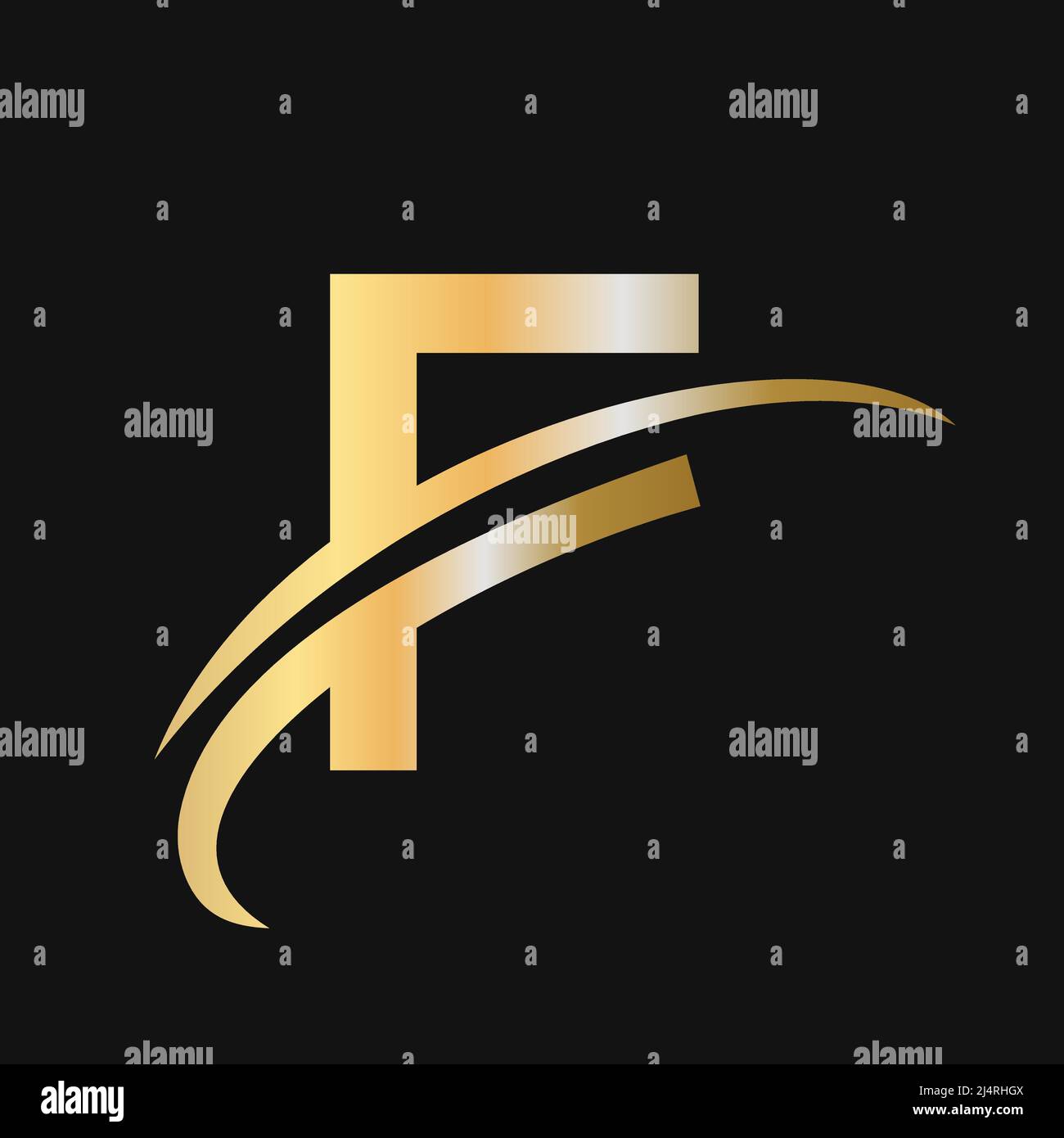 Initial letter F logo design with swoosh sign. F logotype based ...