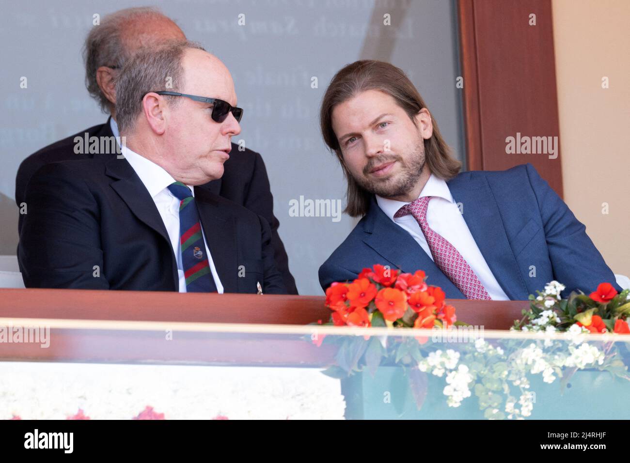 Prince Albert II of Monaco and Georg Festetics attend the men's singles ...