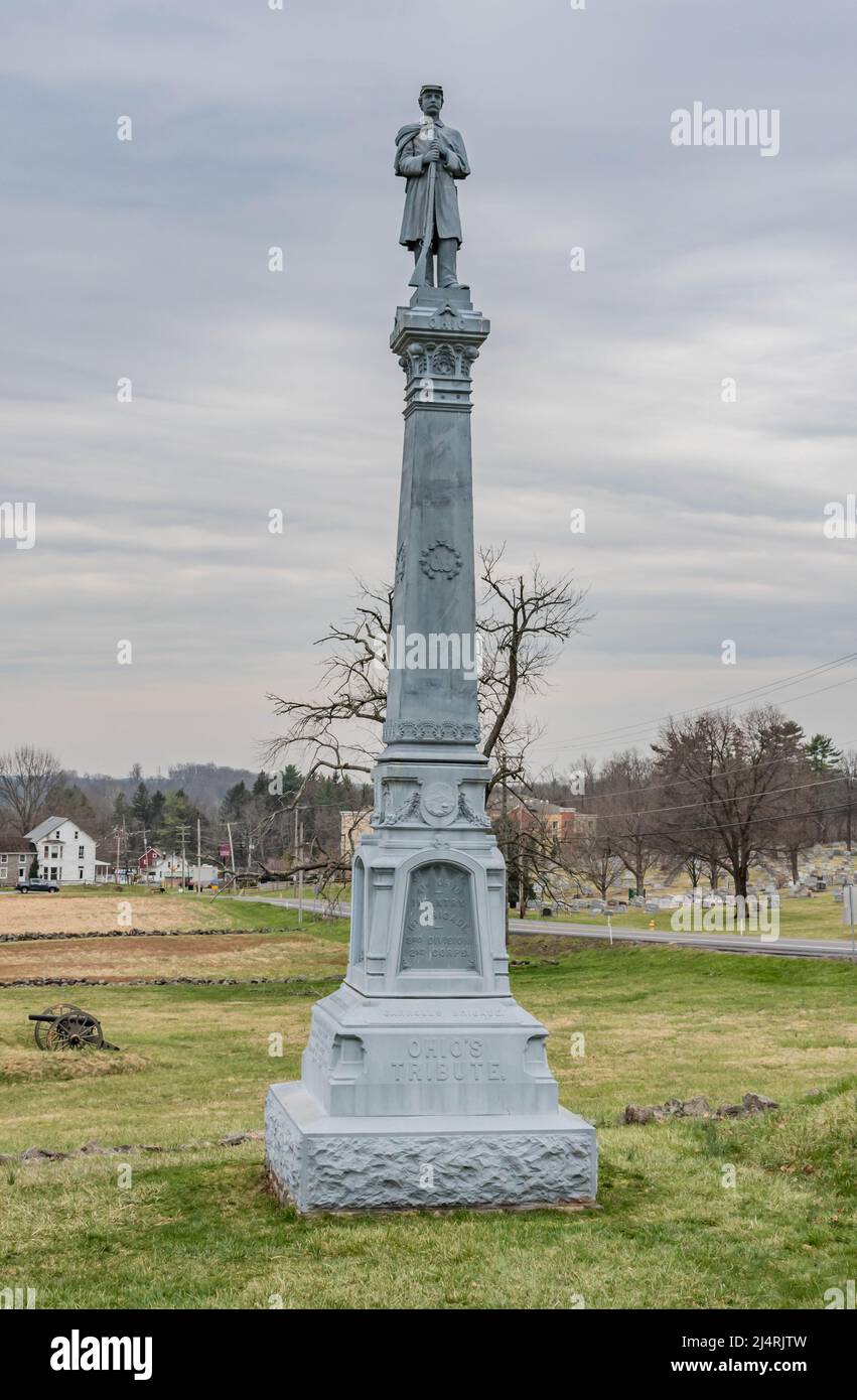 Ohios Tribute Monument, Cemetery Hill, Gettysburg National Military Park, Pennsylvania, USA ...