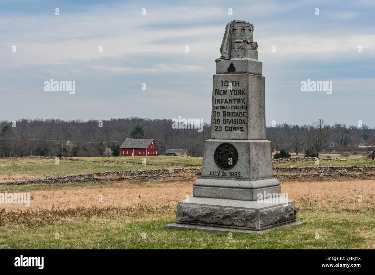 Monument to the 10th New York Infantry, Gettysburg National Military Park, Pennsylvania, USA ...