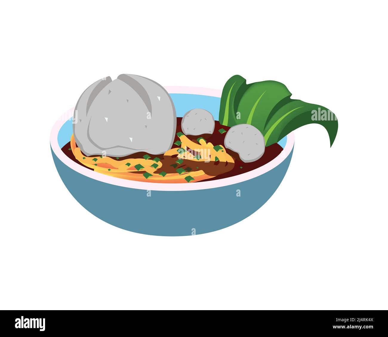 Detailed Bakso or Asian Food Illustration Vector Stock Vector Image ...