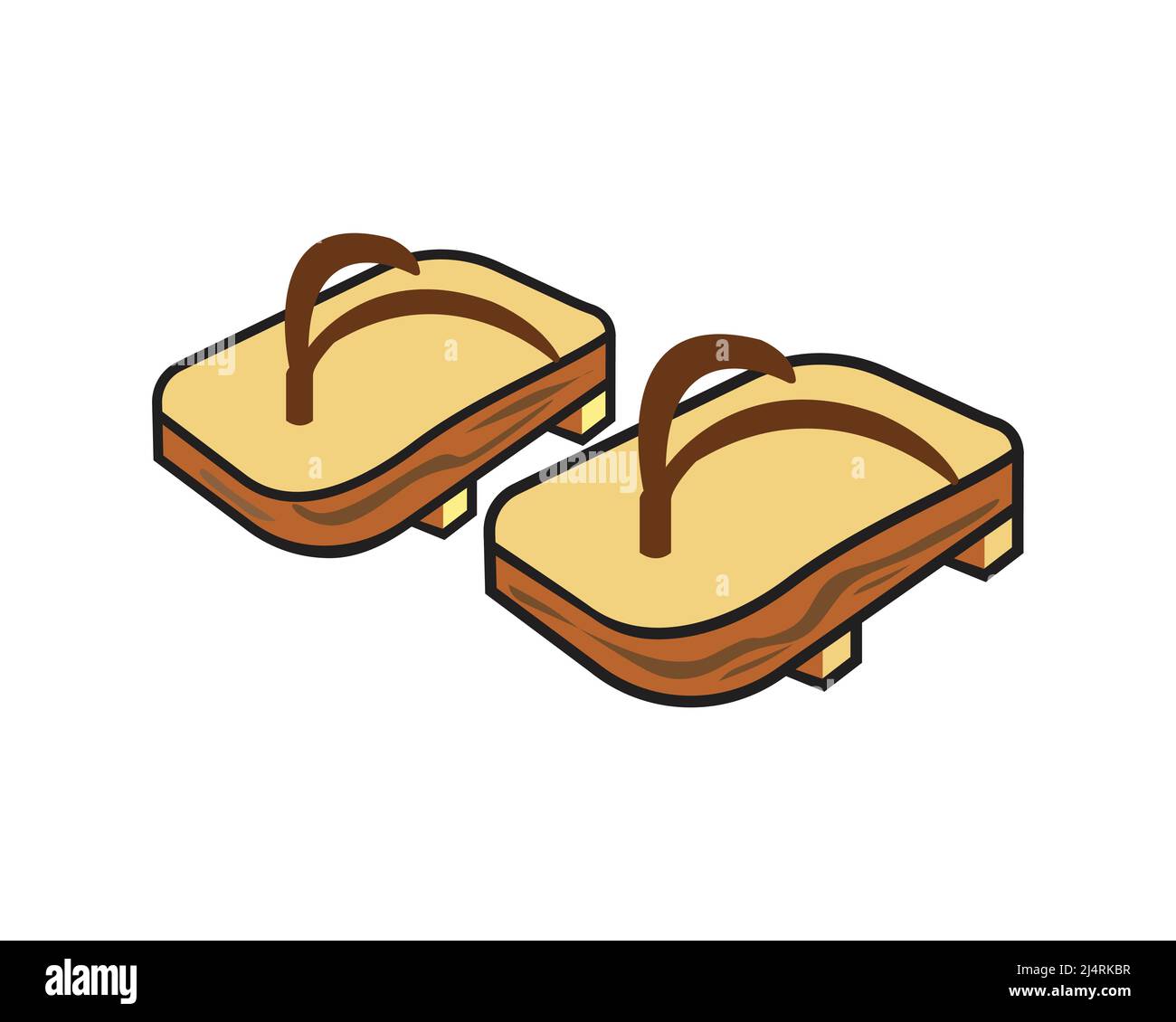 Japanese Clogs Made from Wood Illustration Vector Stock Vector Image ...