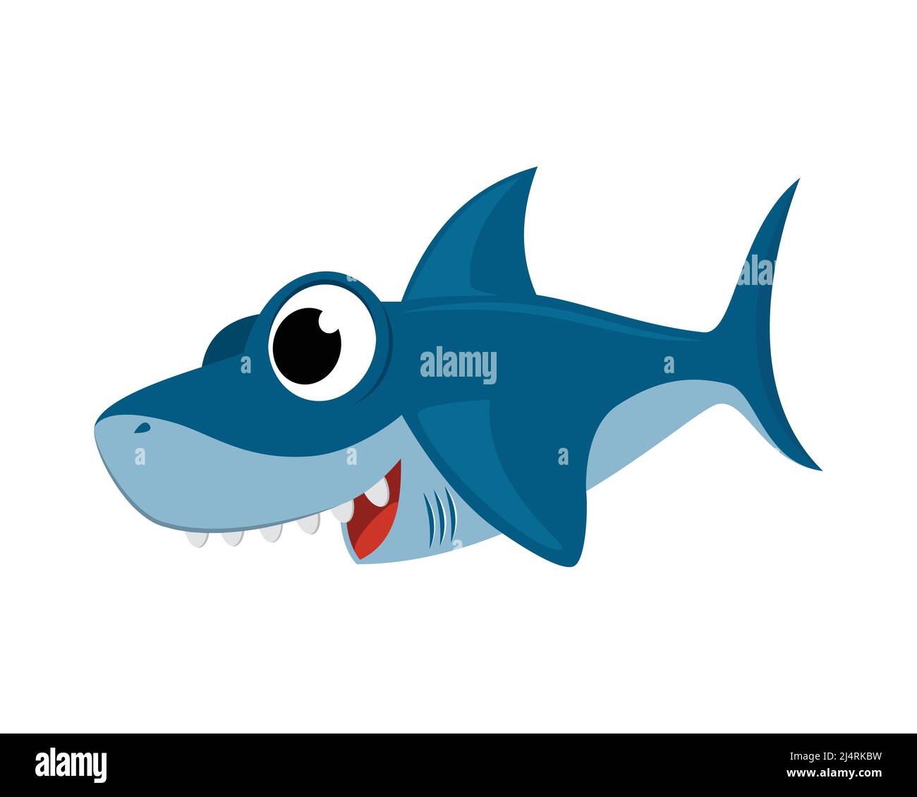 Cute and Sweet Shark Illustration with Cartoon Style Vector Stock ...