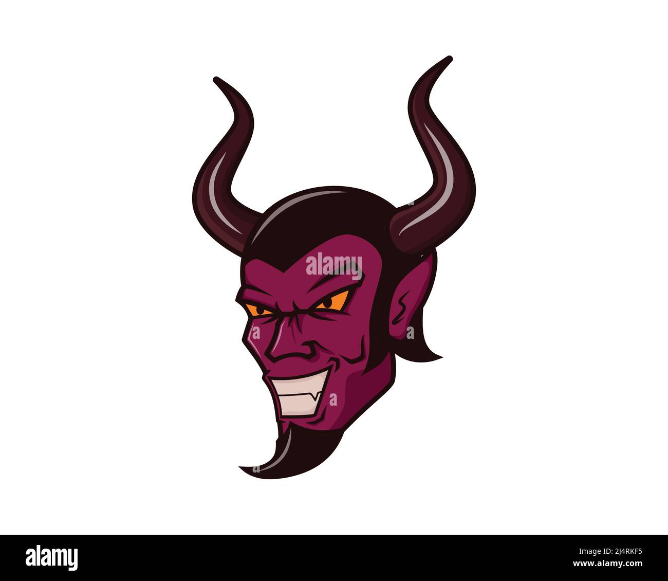 Detailed Smiling Devil Face Illustration Vector Stock Vector Image ...