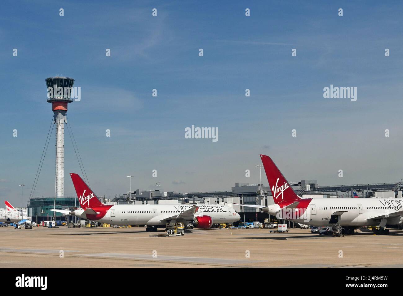London, England - April 2022: Virgin Atlantic Airways Boeing jets at ...