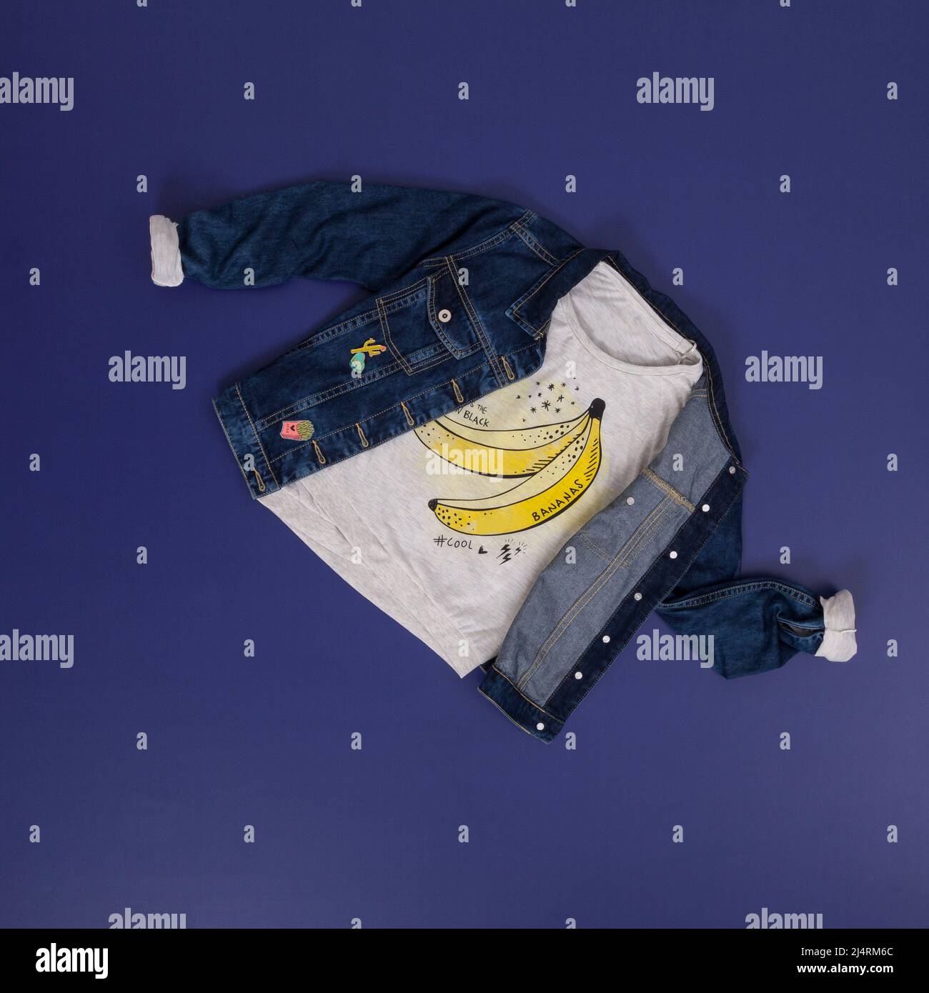 Fashion for kids - girls indigo long sleeve jacket with undershirt ...