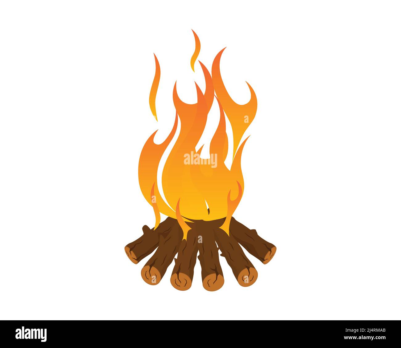 Burning Bonfire Illustration with Detailed Style Vector Stock Vector ...