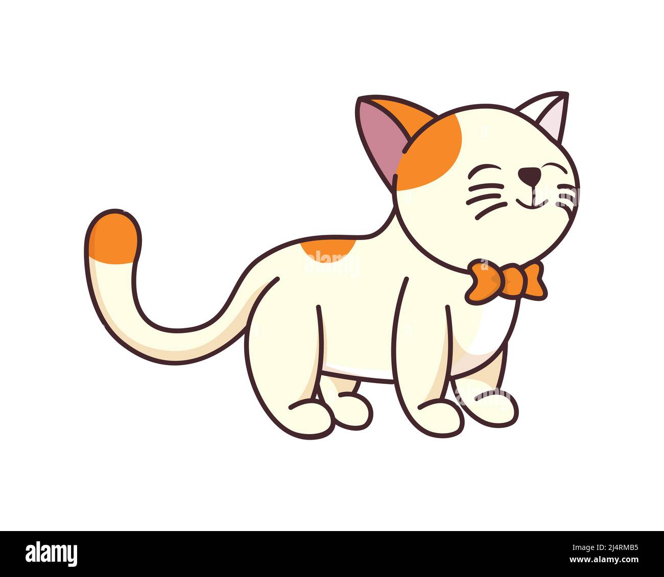 Cute and Sweet Kitten Illustration with Cartoon Style Vector Stock ...