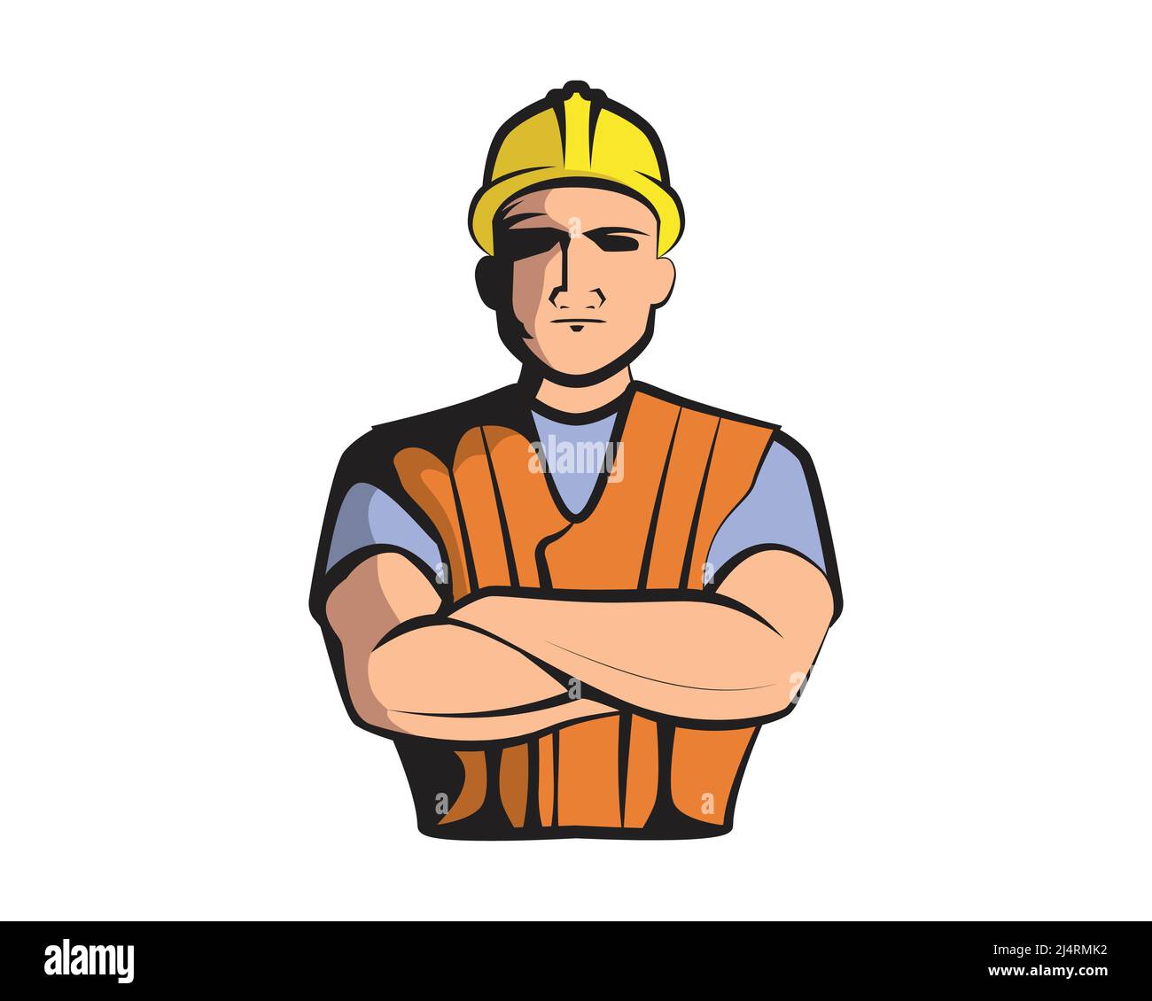 Construction Worker Character Illustration Vector Stock Vector Image ...