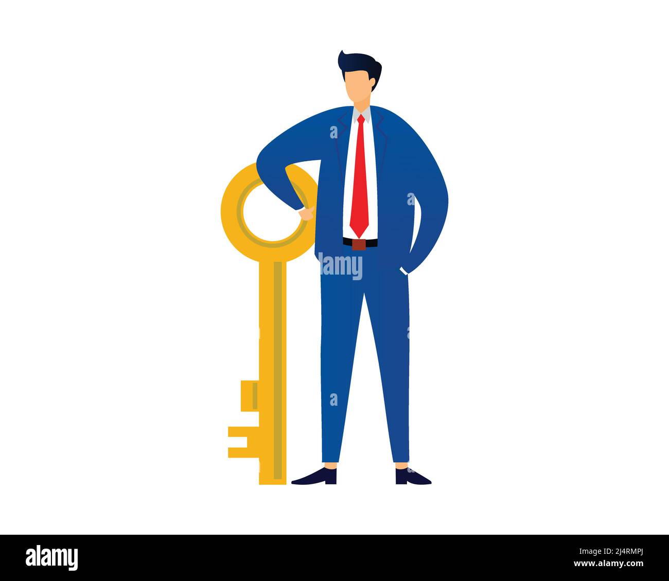 Businessman Together with Key Illustration as Symbolization of Key of ...