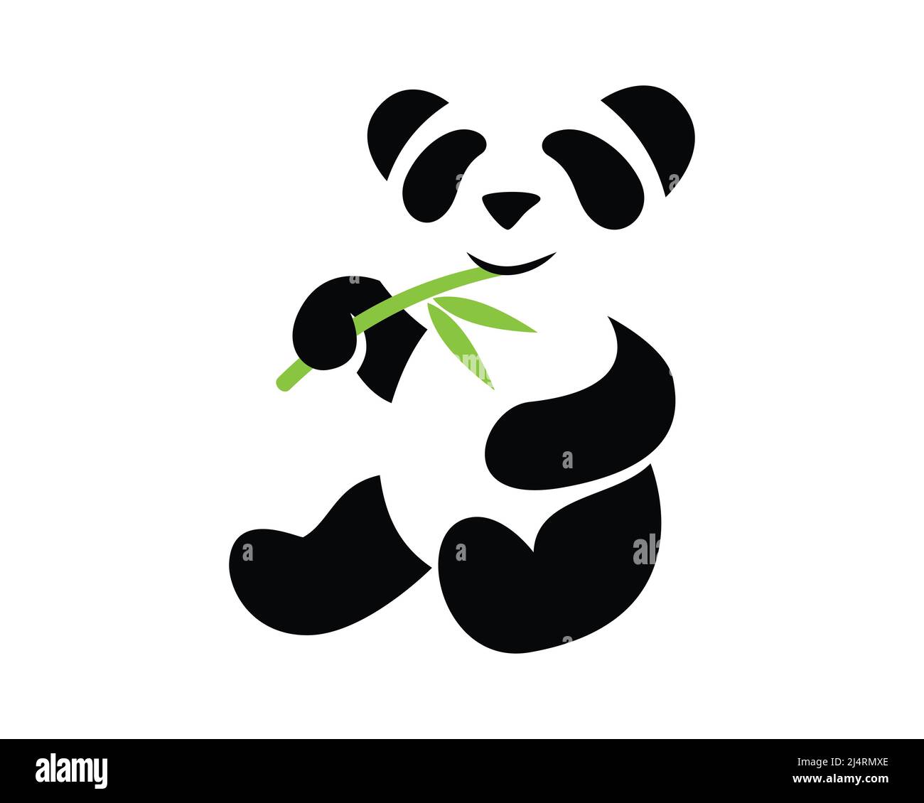 Panda Eating Bamboo Symbol Illustration Vector Stock Vector Image & Art ...