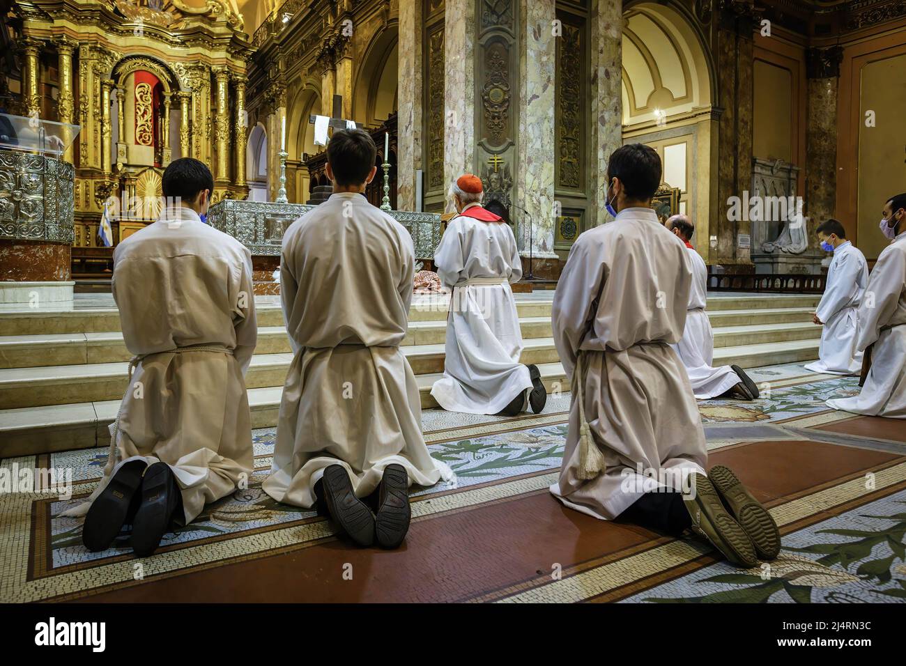 Accompanied by other cardinals and bishops, Mario Aurelio Poli, current ...