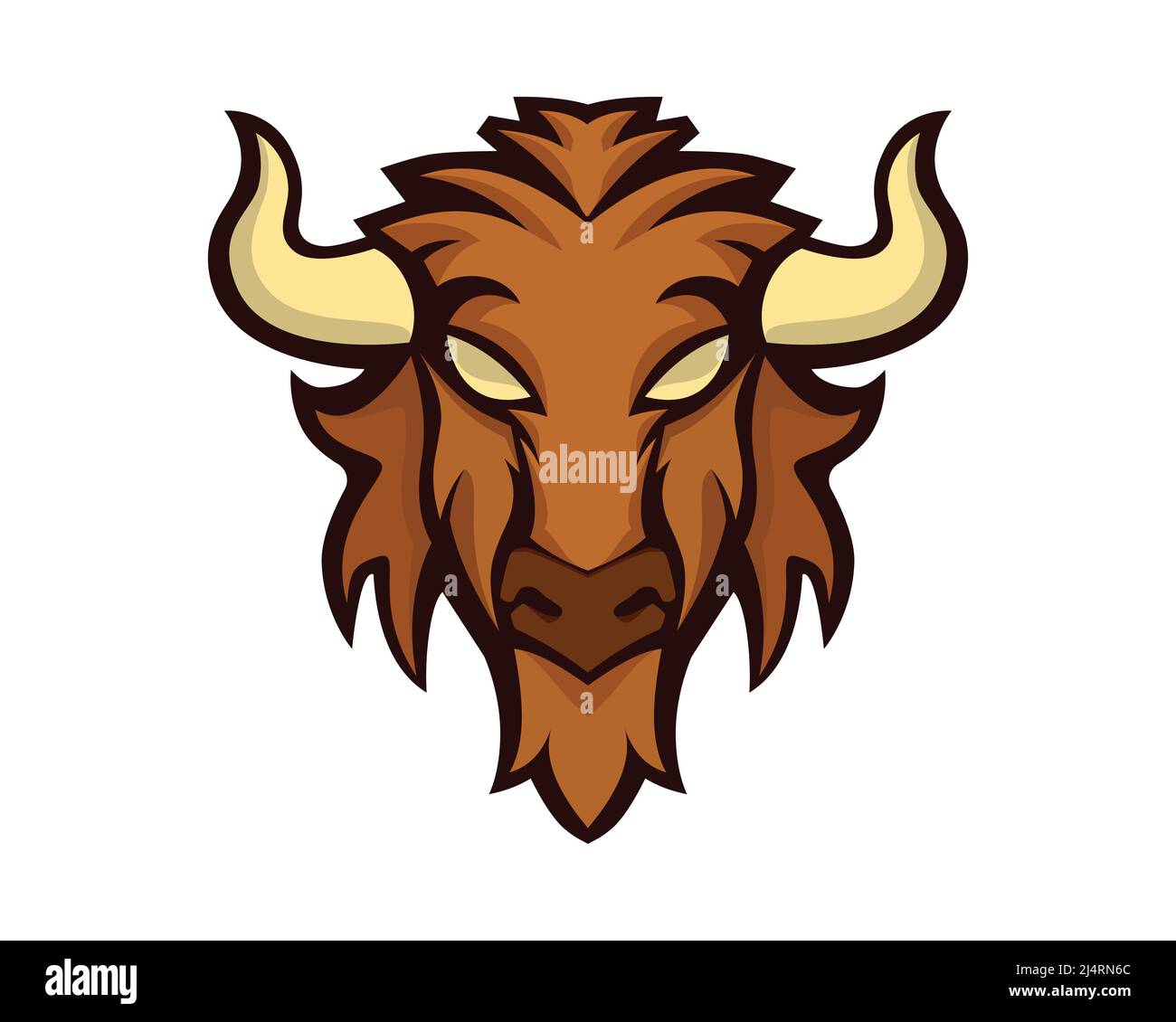 Detailed Bison Head Mascot and Emblem Illustration Vector Stock Vector ...