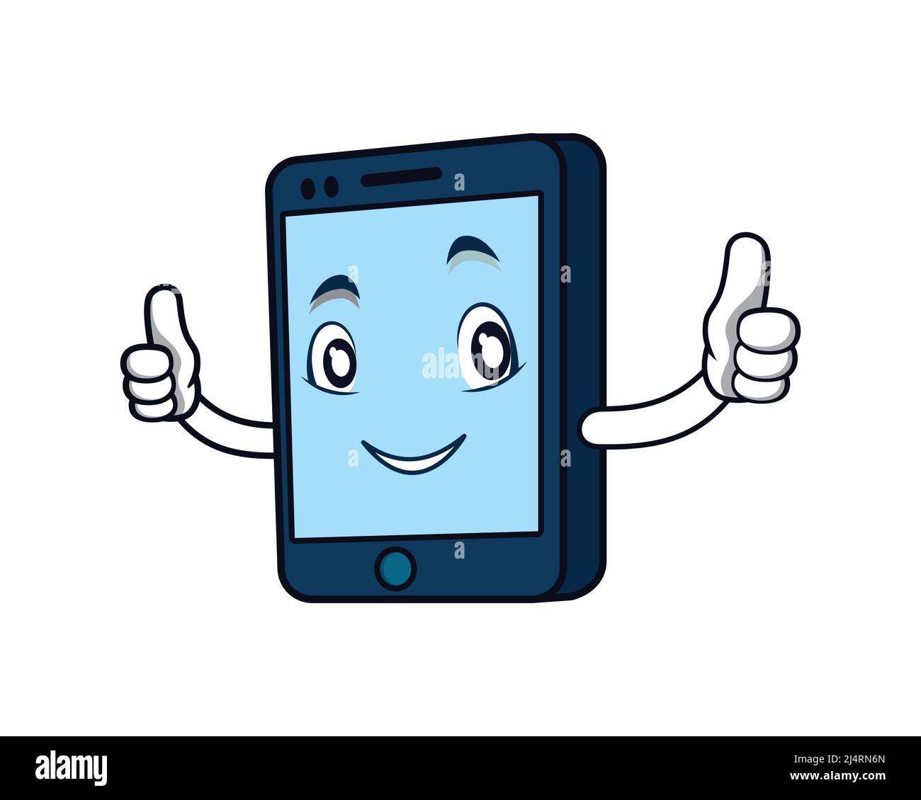 Humbly and Friendly Smartphone with Recommending Gesture Vector Stock ...