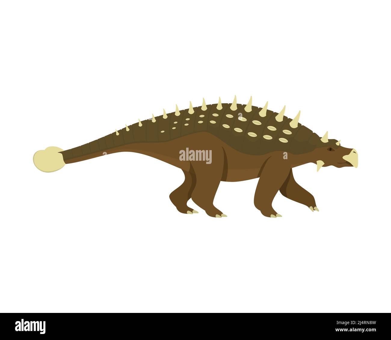 Detailed Ankylosaurus with Standing Gesture Illustration Vector Stock ...