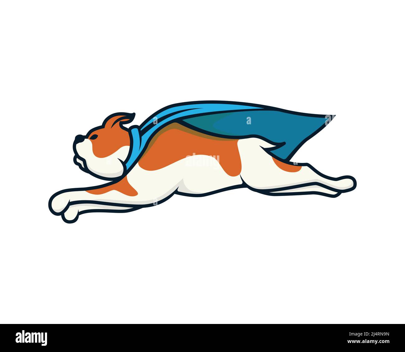 Flying Dog with Super Power or Super Dog Illustration Vector Stock ...