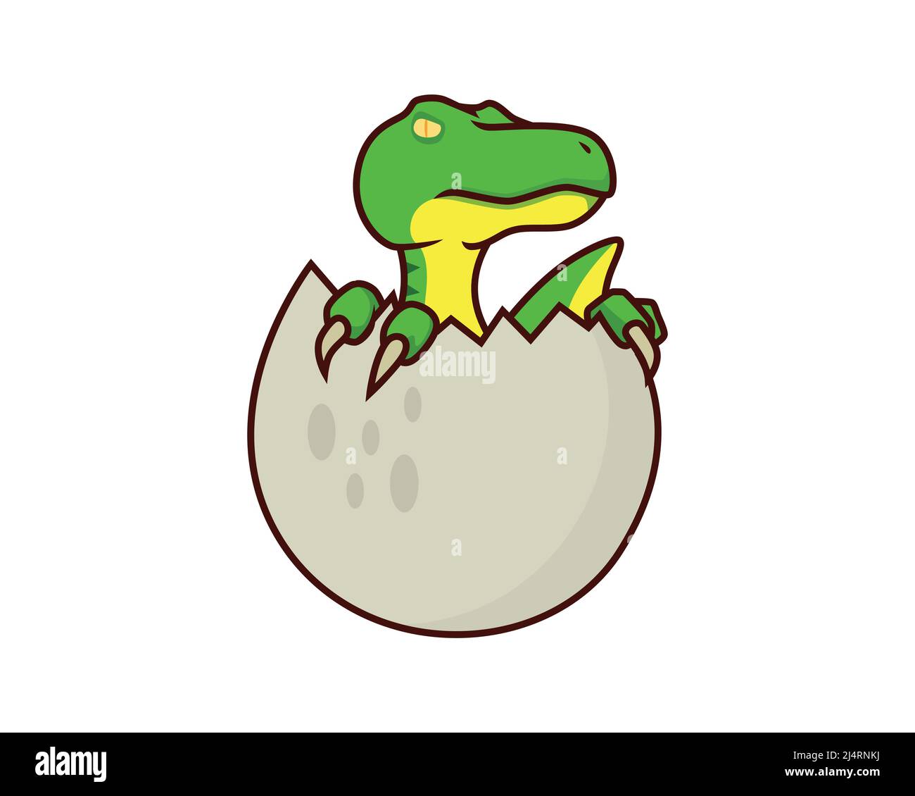 T-Rex Baby Emerges and Hatching from the Egg Illustration Vector Stock ...