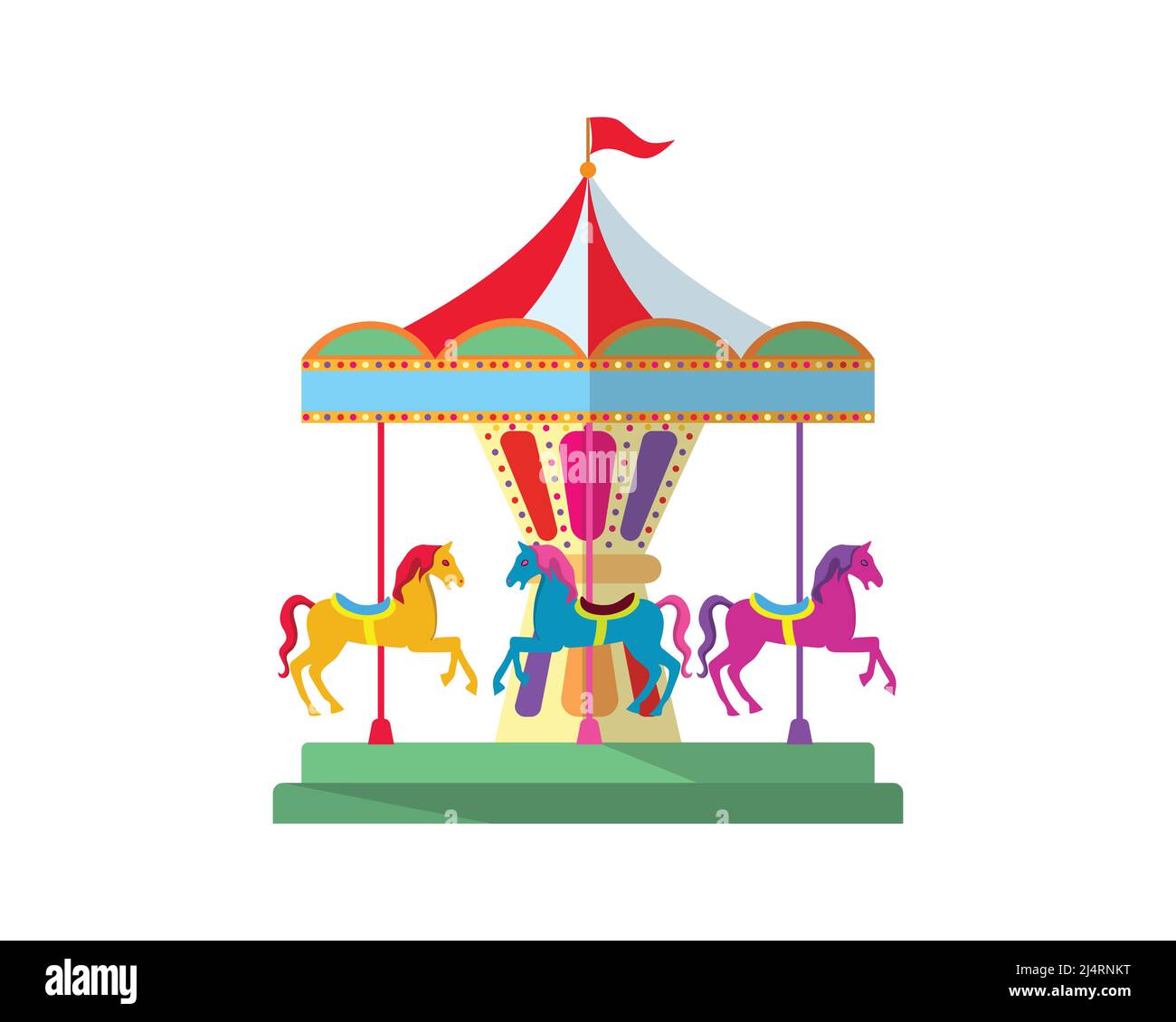 Carousel as Amusement Park Element Illustration Vector Stock Vector ...