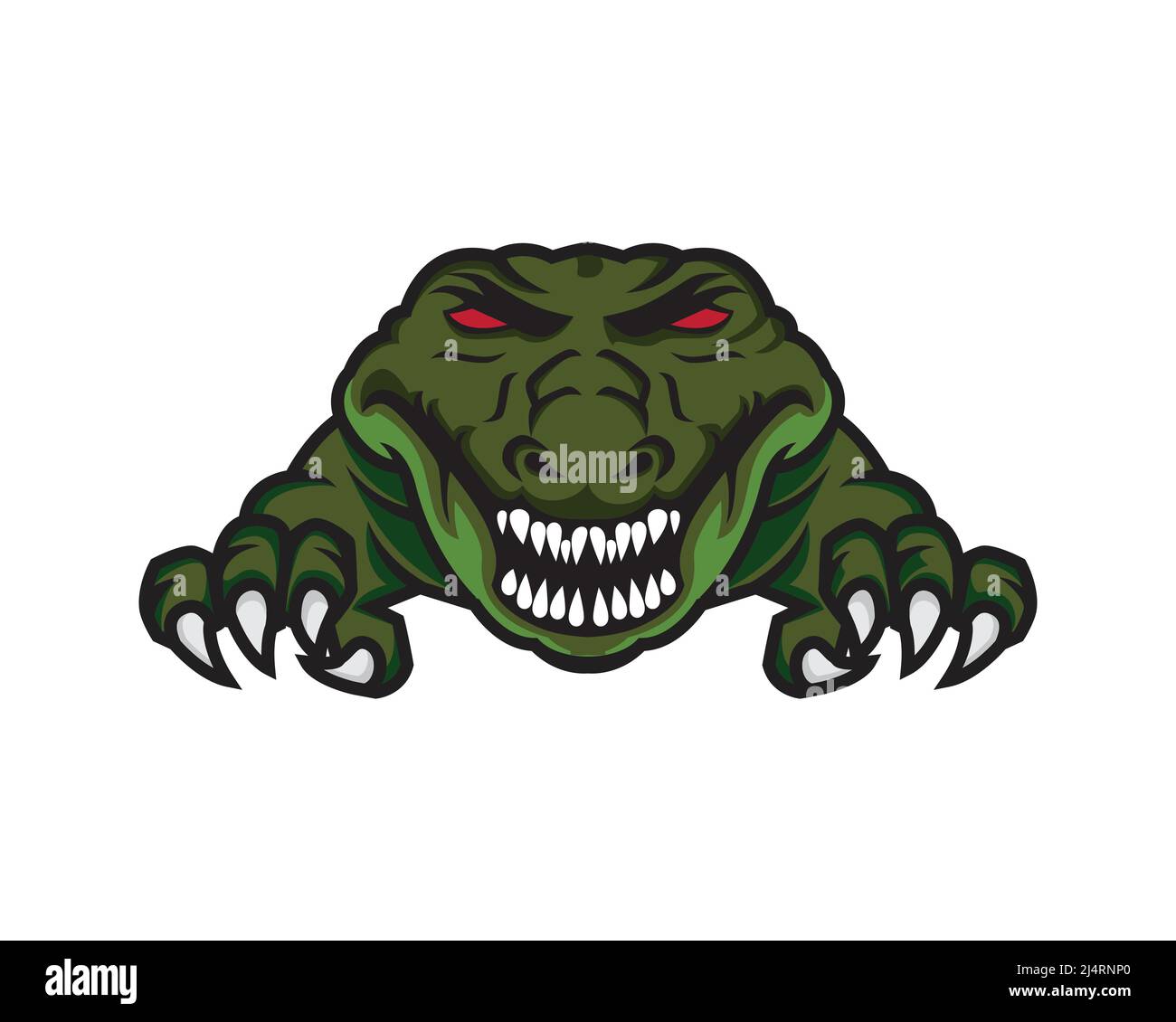 Detailed Scary Crocodile with Ready to Attack Gesture Illustration ...