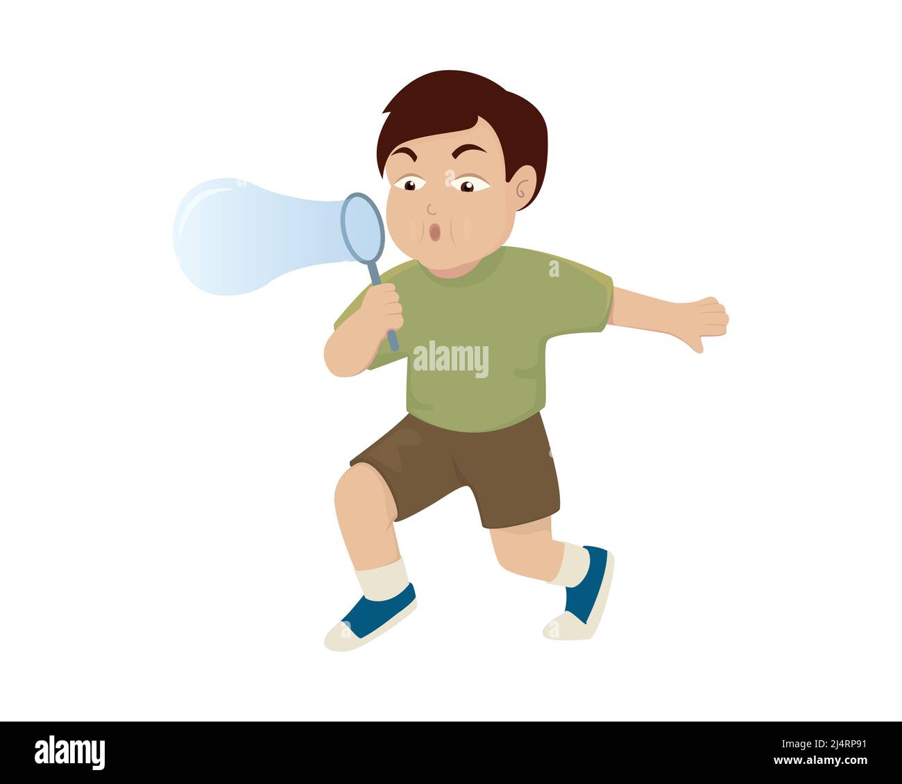 a Boy Blowing Bubbles Illustration Vector Stock Vector Image & Art - Alamy