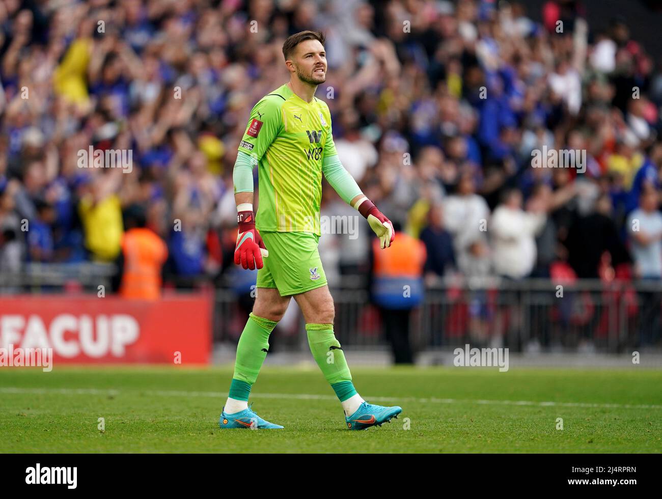 Crystal Palace goalkeeper Jack Butland appears dejected after the ...