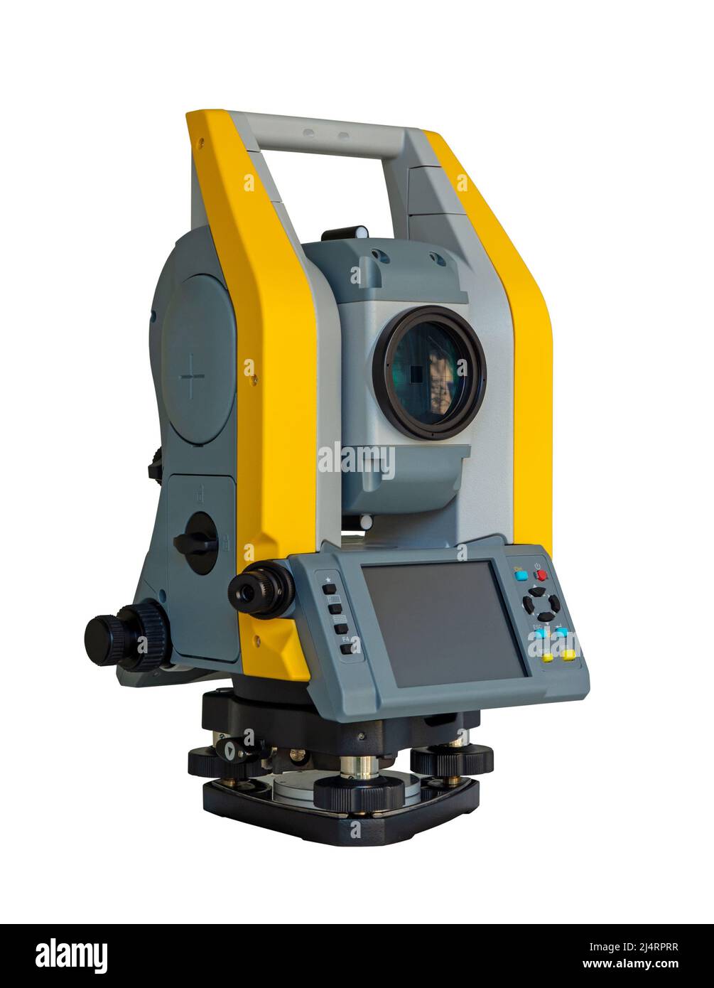 Geodetic angle and distances measuring instrument - total station Stock ...