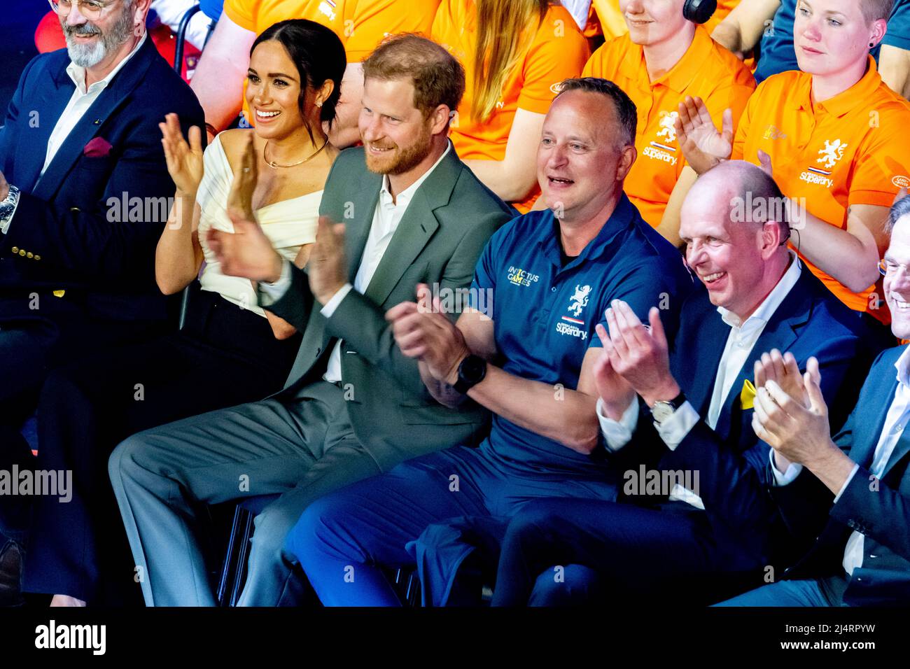 THE HAGUE - The Duke and Duchess of Sussex, Prince Harry and his wife ...