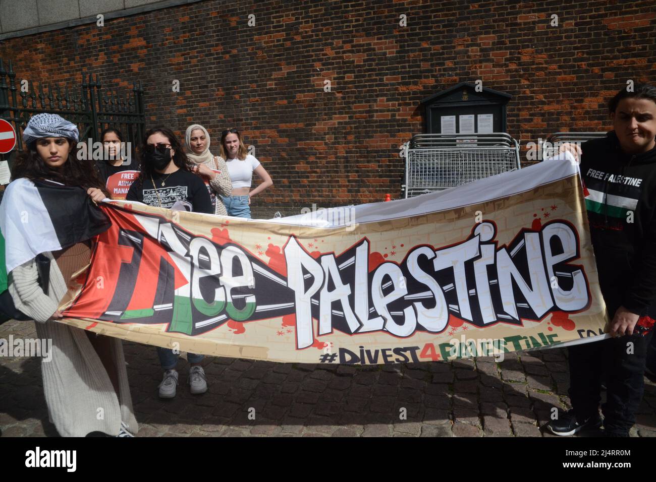 free palestine banner on political prisoner day Stock Photo - Alamy
