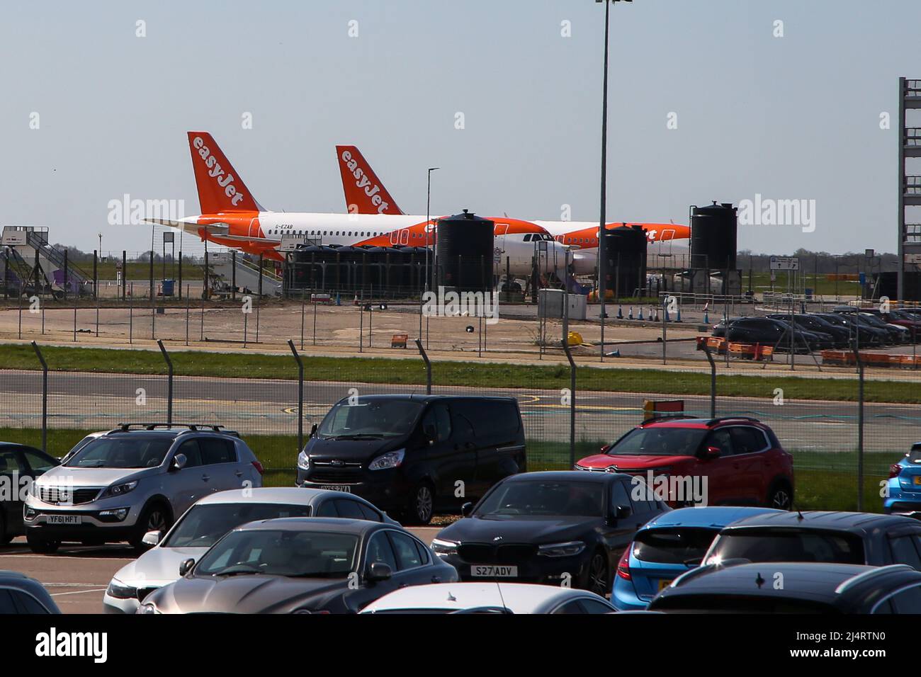 EasyJet aircrafts at Luton airport Stock Photo - Alamy