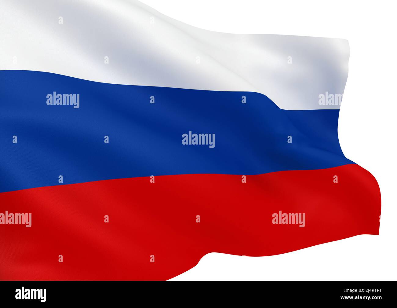 Waving Russian flag isolated over white background Stock Photo - Alamy