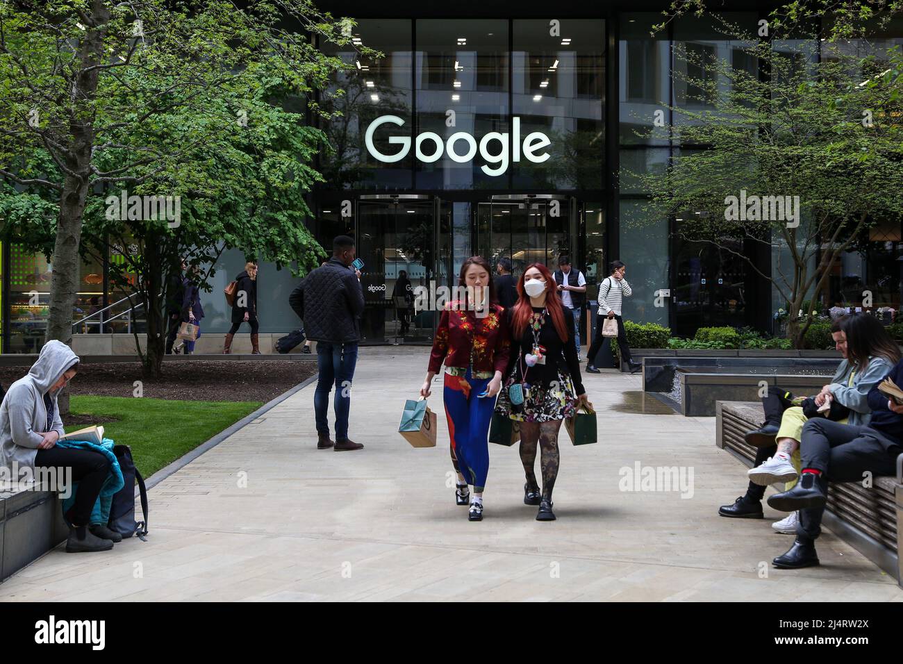 People seen outside Google - King's Cross offices in central London ...