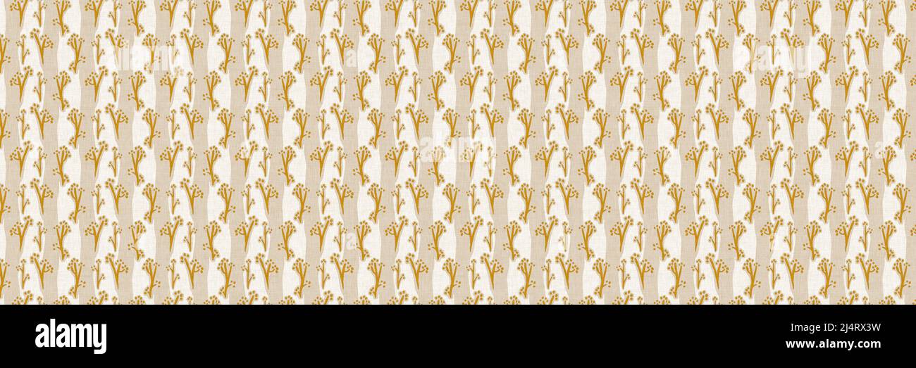 Gender neutral floral flower seamless raster border. Simple whimsical 2 ...