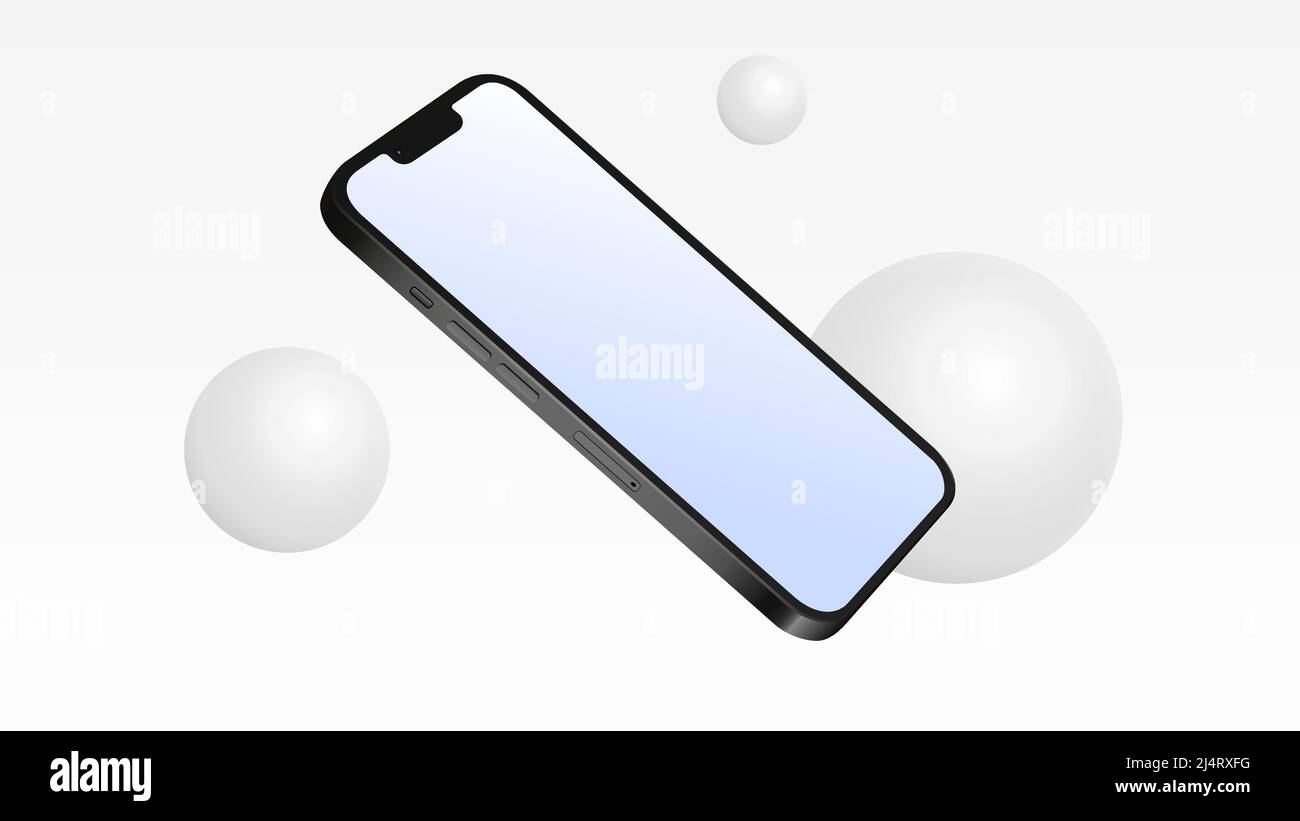 Simple Smartphone Mockup with 3D White Bubbles. Vector illustration ...