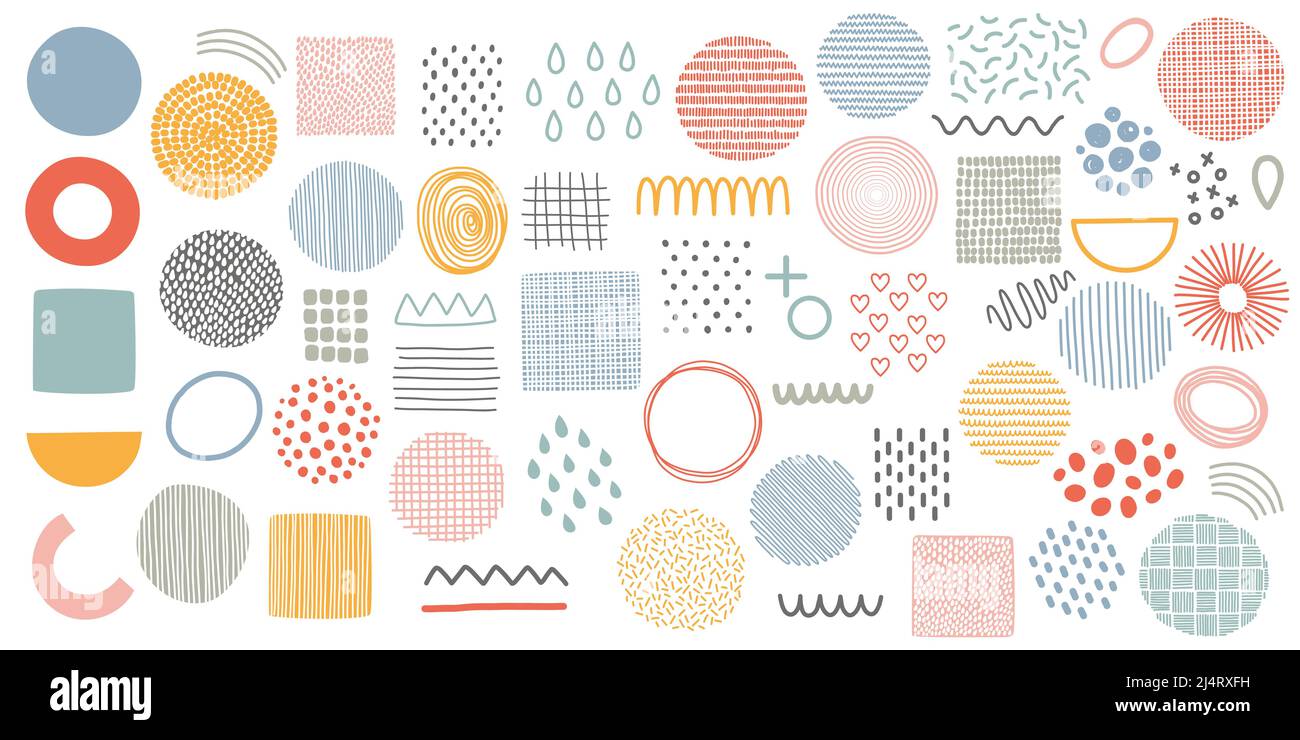 Geometric element set with abstract object, vector Stock Vector Image ...