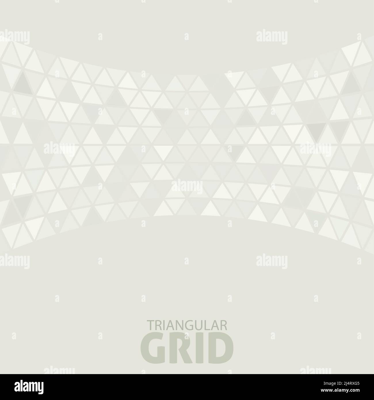 Abstract grey background with a curved line consisting of triangles ...