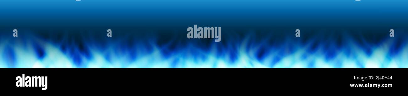 Horizontal seamless pattern with blue gas flames. Neon illustration ...
