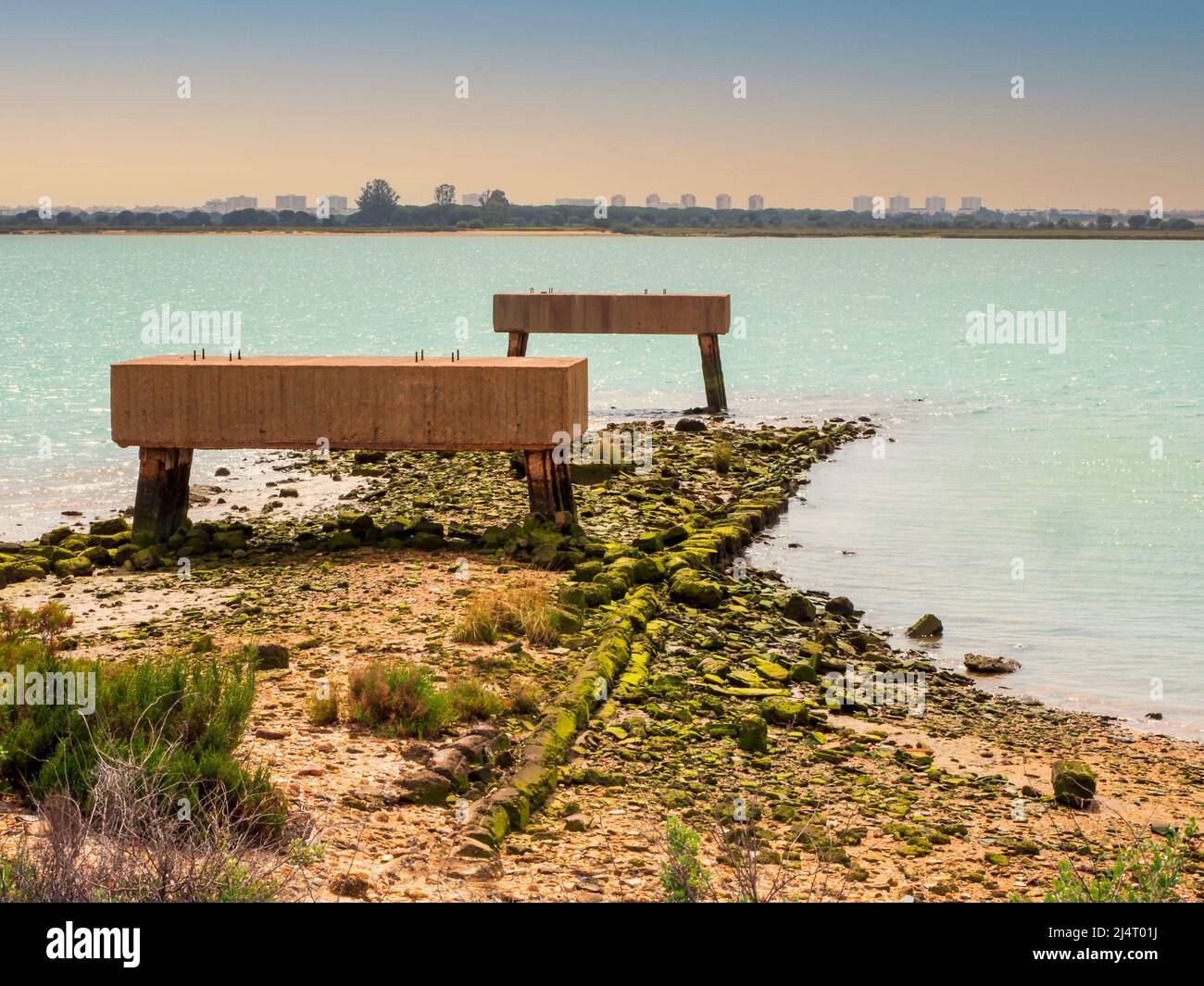 Mooring places in the Huelva estuary Stock Photo - Alamy