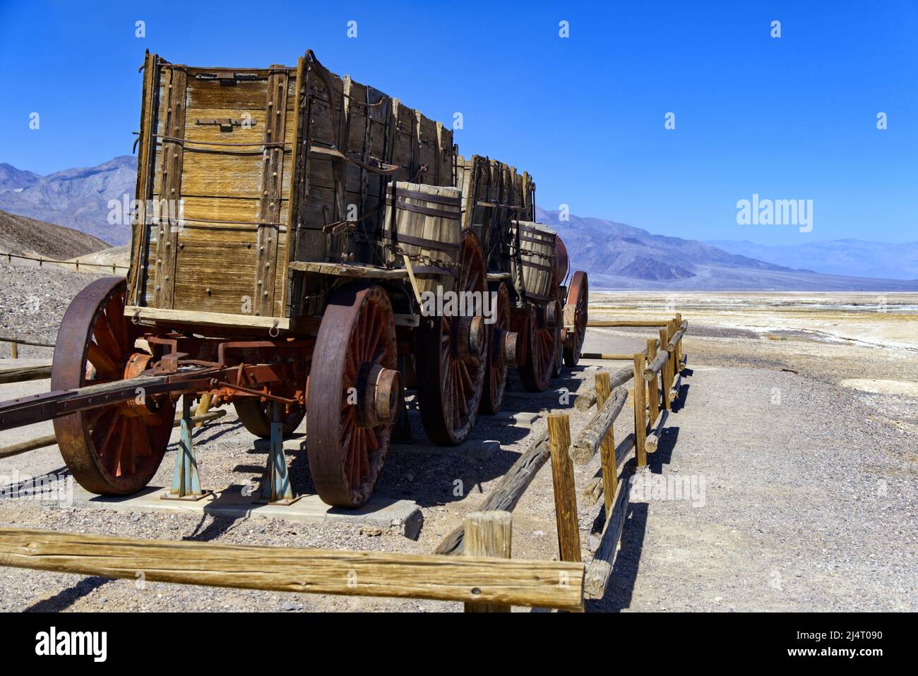 Death Valley Harmony Borax Works Mule Train Wagons Stock Photo - Alamy