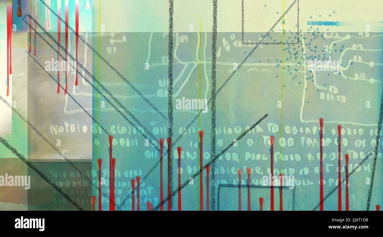 Abstract Painting with mystic symbols. 3D rendering Stock Photo - Alamy