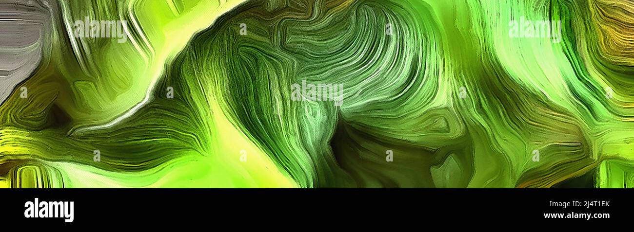 Fluid lines of green color movement. 3D rendering Stock Photo - Alamy