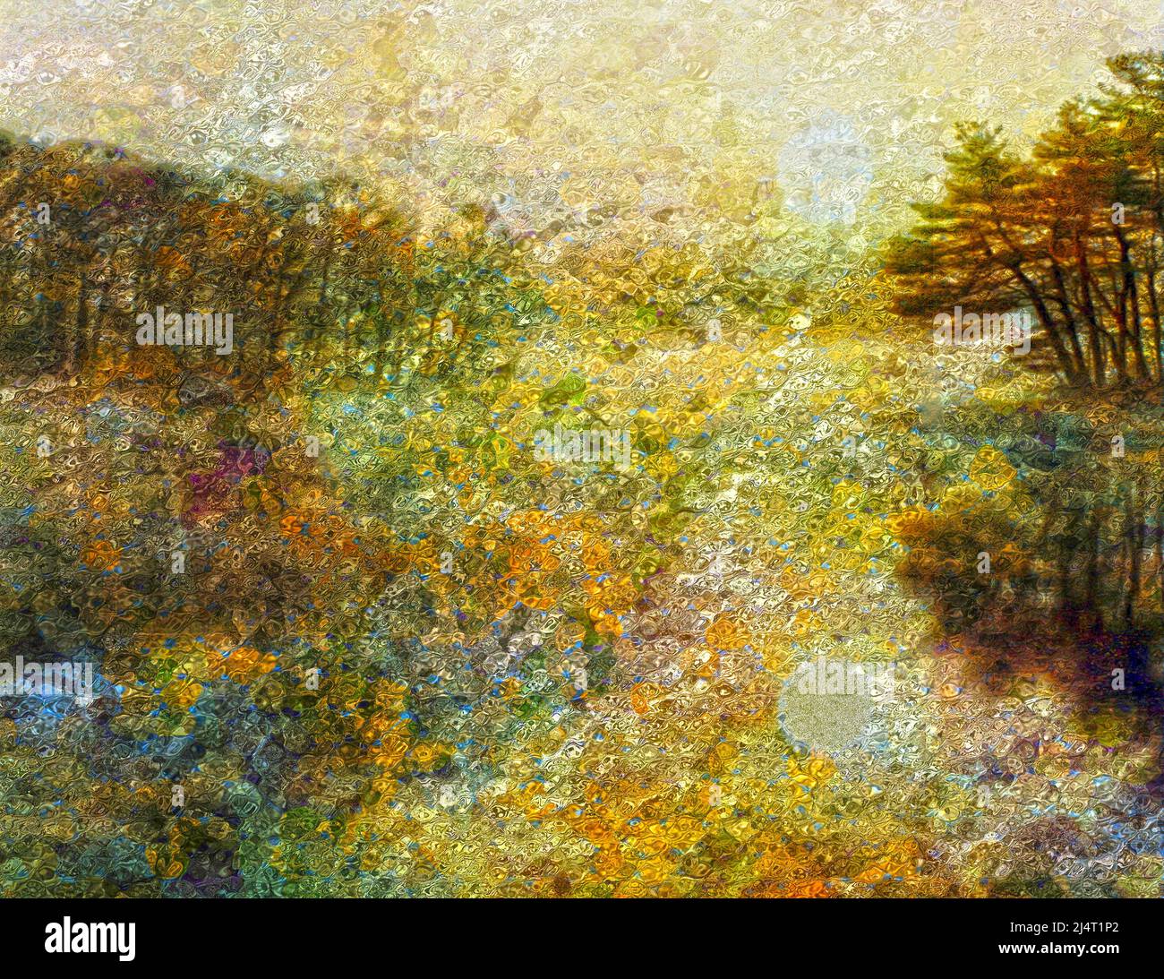 Abstract forest painting. 3D rendering Stock Photo - Alamy