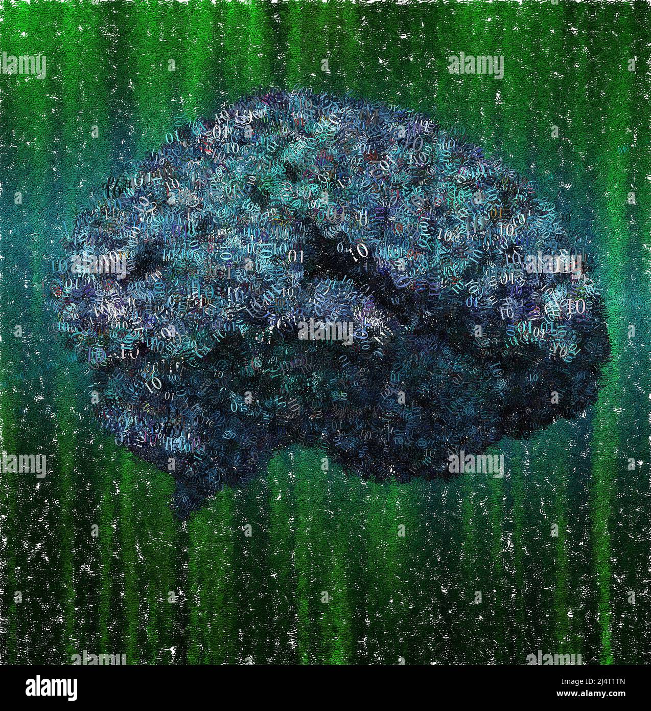 Binary code brain. 3D rendering Stock Photo - Alamy