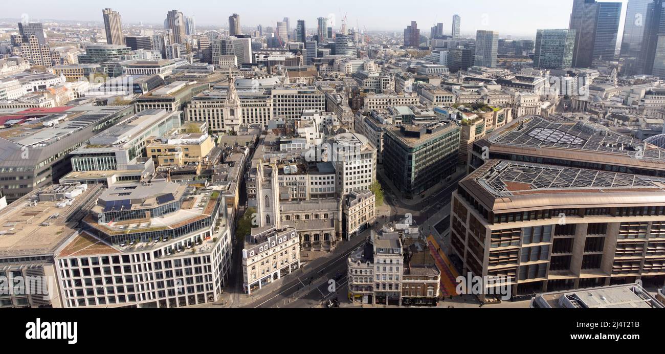Watling House and St Mary Aldermary church, city of london Stock Photo ...