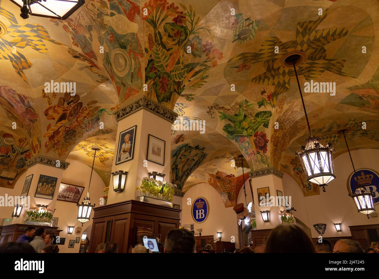 Munich, Germany - 04.07.2022: famous hofbrauhaus traditional pud keller ...